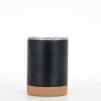 China 12oz 16oz Double Walled Stainless Steel Travel Mug with Tea Infuser and Cork Bottom for sale