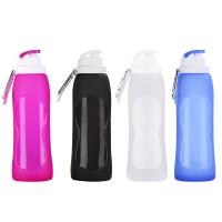 China Custom Logo Collapsible Silicone Sport Water Bottle 500ml for Outdoor Travel for sale