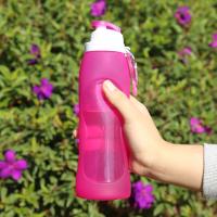 China Custom Logo Collapsible Silicone Sport Water Bottle 500ml for Outdoor Travel for sale