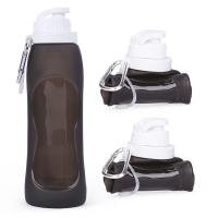 China Custom Logo Collapsible Silicone Sport Water Bottle 500ml for Outdoor Travel for sale