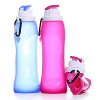 China Custom Logo Collapsible Silicone Sport Water Bottle 500ml for Outdoor Travel for sale