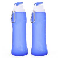 China Custom Logo Collapsible Silicone Sport Water Bottle 500ml for Outdoor Travel for sale