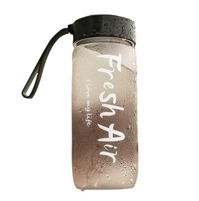 China 600ml Frosted Plastic Water Bottle Leakproof Portable Sports Travel Cup PP+PC for sale