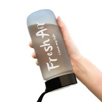 China 600ml Frosted Plastic Water Bottle Leakproof Portable Sports Travel Cup PP+PC for sale