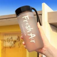 China 600ml Creative Frosted Water Cup Eco-Friendly Plastic Bottle for Outdoor Activities for sale