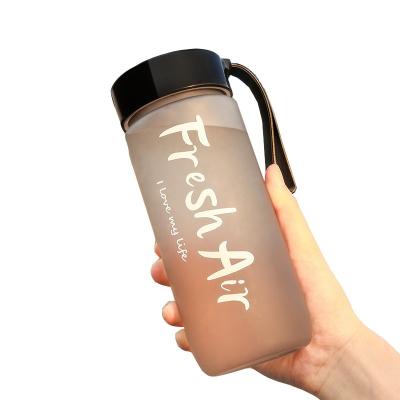 China Custom Gym Sports Leakproof Kettle Portable Water Bottle 600ml PP PC Clear Cup with Rope for sale