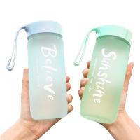 China Custom Gym Sports Leakproof Kettle Portable Water Bottle 600ml PP PC Clear Cup with Rope for sale