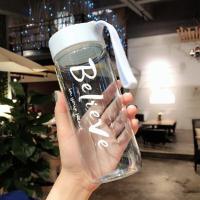 China Custom Gym Sports Leakproof Kettle Portable Water Bottle 600ml PP PC Clear Cup with Rope for sale