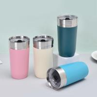 China Custom Logo 16oz Double Wall Vacuum Insulated Stainless Steel Travel Coffee Mug for sale