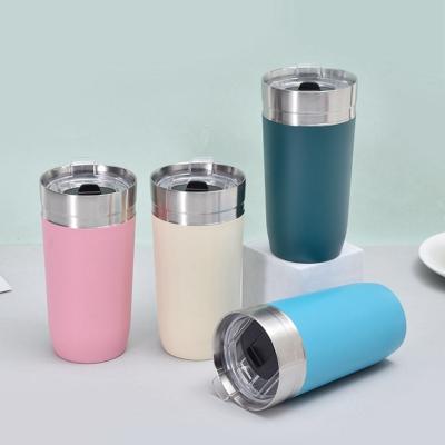China 16oz 304 Stainless Steel Travel Coffee Mug with Lid Vacuum Insulated 6-12hrs Hot Cold for sale