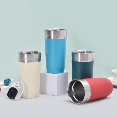 China 16oz Double Wall Insulated Stainless Steel Travel Mug with Lid Custom Logo for sale