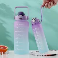 China BPA Free 2000ml 900ml 300ml Plastic Motivational Water Bottle Set 3Pcs for Sports for sale