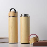 China Stainless Steel Insulated Tumbler 450ml 500ml with Tea Infuser Bamboo Lid for sale