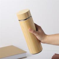 China Stainless Steel Insulated Tumbler 450ml 500ml with Tea Infuser Bamboo Lid for sale