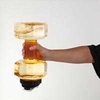 China Dumbbell Shaped Water Bottle 2200ml PE PETG for Gym Running Fitness Enthusiasts for sale