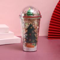 China 500ml Plastic Double Wall Tumblers with Straw Customized Color and Accessories for sale