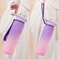 China 1000ml Plastic Sports Water Bottle with Time Marker Outdoor Travel Drinking Bottle Custom Logo for sale
