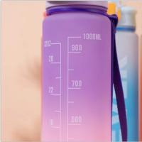 China 1000ml Plastic Sports Water Bottle with Time Marker Outdoor Travel Drinking Bottle Custom Logo for sale