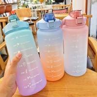 China 2L BPA Free Motivational Water Bottle with Time Markers for Gym Outdoor Sports for sale