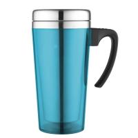 China 16oz Stainless Steel Travel Mug Plastic Exterior Custom Color for Office Outdoor for sale