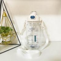 China Tritan Plastic Sport Water Bottle 1.2L 1.5L 2.0L Reusable Motivational Half Gallon Jug for sale