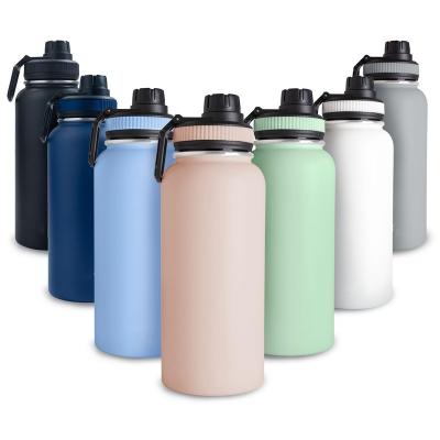 China 32oz Stainless Steel Vacuum Water Bottle with Straw Custom Logo Printed for sale