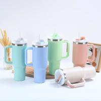 China 40oz Stainless Steel Travel Tumbler with Handle Straw Thermal Insulation Car Cup for sale