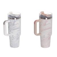China 40oz Stainless Steel Travel Tumbler with Handle Straw Thermal Insulation Car Cup for sale