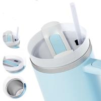 China 40oz Stainless Steel Travel Tumbler with Handle Straw Thermal Insulation Car Cup for sale