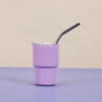 China 2oz Stainless Steel Double Wall Insulated Sublimated Shot Glass Mug with Straw Lid for sale