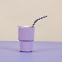 China 2oz Stainless Steel Shot Glass Mini Water Bottle with Straw Custom Color 304 for sale