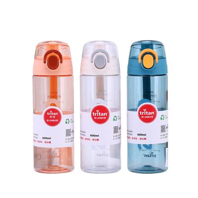 China Tritan 600ml Plastic Sport Water Bottle with Handle Rope for Gym Outdoor for sale