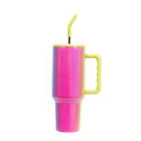 China 40 oz Stainless Steel Tumbler with Handle and Straw Vacuum Insulated Sports Water Bottle for sale