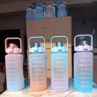 China 2000ml Tritan Reusable Water Bottle with Lid Custom Logo Fitness Sport for sale