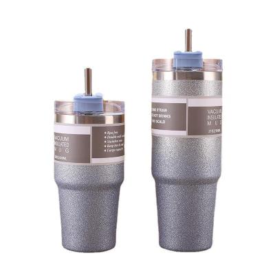 China Custom 20oz 30oz Stainless Steel Water Bottle with Straw Sport Thermos Flask for sale