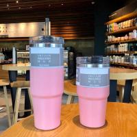 China Custom Stainless Steel Insulated Water Cup 20 oz 30 oz Portable Thermos Bottle with Straw for sale