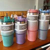 China Custom Stainless Steel Insulated Water Cup 20 oz 30 oz Portable Thermos Bottle with Straw for sale