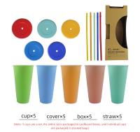 China 24oz BPA Free Plastic Color Changing Cup with Lid and Straw PP Material for sale