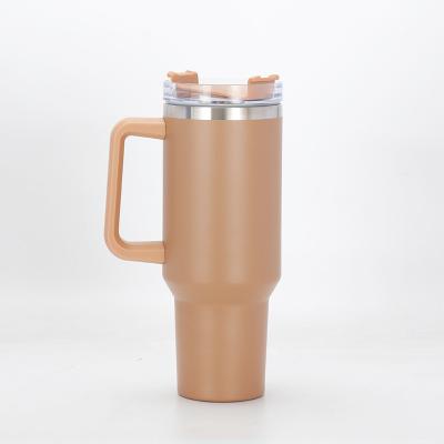 China 40OZ Stainless Steel Vacuum Insulated Travel Mug Custom Logo Handle Coffee Beer Bottle for sale