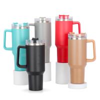 China 40OZ Stainless Steel Vacuum Insulated Travel Mug Custom Logo Handle Coffee Beer Bottle for sale