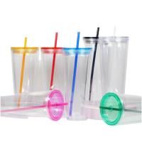 China 24oz 710ml Double Wall Acrylic Plastic Tumbler Custom Color PS Cold Cup for Party for sale