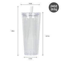 China 24oz 710ml Double Wall Acrylic Plastic Tumbler Custom Color PS Cold Cup for Party for sale