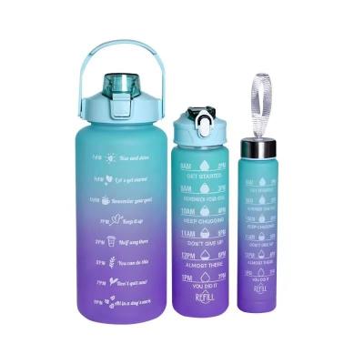 China Kids 3 in 1 Water Bottle Set with Straw 2000ml 900ml 300ml PC PP ABS Silicone for sale