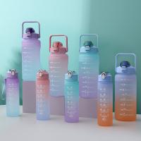 China 3 in 1 Set 64 oz Half Gallon Gym Motivational Water Bottle 2000ML 900ML 500ML PC PP ABS for sale