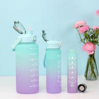 China 3 in 1 Set 64 oz Half Gallon Gym Motivational Water Bottle 2000ML 900ML 500ML PC PP ABS for sale