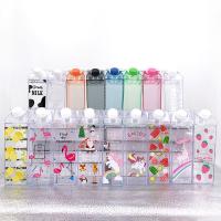 China Custom Transparent Acrylic Milk Carton Water Bottle 500ml 1000ml BPA Free for sale