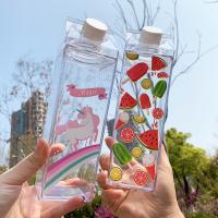 China Food Grade Plastic Milk Carton Water Bottle 500ml 17oz Clear Outdoor Reusable for sale