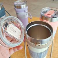 China Custom Stainless Steel Outdoor Travel Cup 710ml 550ml Insulated Tumbler with Silicone Rope for sale