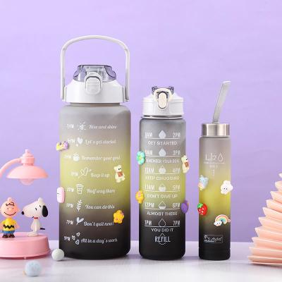 China Customized Logo 3-in-1 Plastic Water Bottle Set 250g 120g 63g 2000ml 900ml 300ml for sale