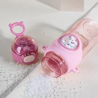 China 690ml Flip Lid Large Mouth Water Bottle Tritan Eco Wheat Straw Drinking Bottle for sale